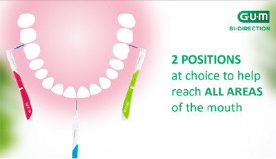 GUM® Bi-Direction: 1 BORSTEL, 2 STANDEN - dentalinfo.nl